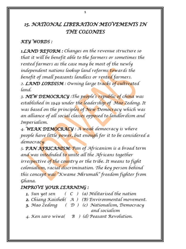 National Liberation Movements | PDF | Nigeria | Kuomintang