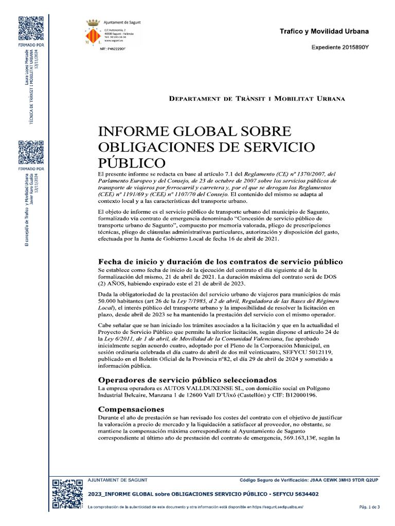 Informe Osp 2023 Sagunto | PDF