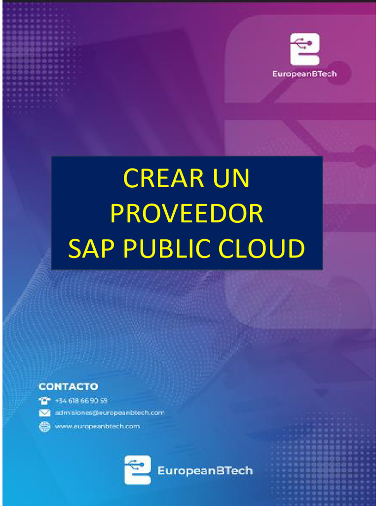 Crear Proveedor en SAP Public Cloud | PDF