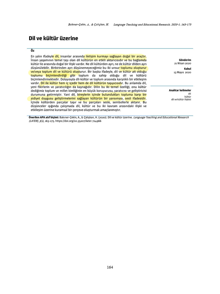 Kültür ve dil | PDF