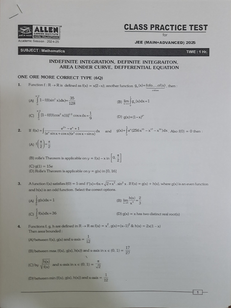 Integration, AUC, Differential CPT | PDF