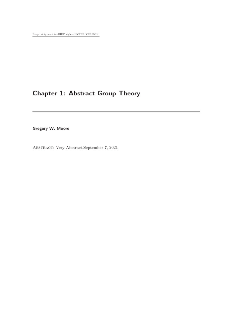 Introduction to Abstract Group Theory | PDF | Group (Mathematics ...