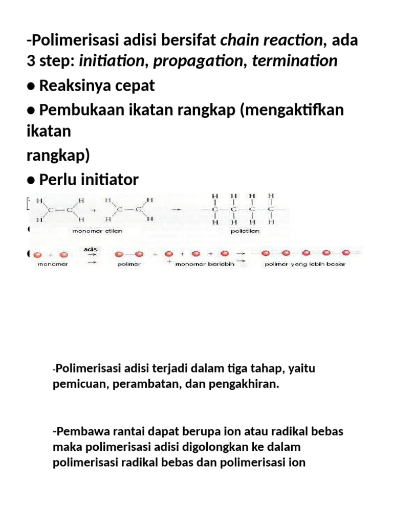 Mekanisme Polimerisasi Adisi dan Jenisnya | PDF