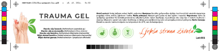 TRAUMA GEL-225x35mm-prepust-3mm | PDF