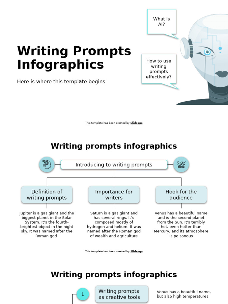 Writing Prompts Infographics by Slidesgo | PDF | Planets | Planets In ...