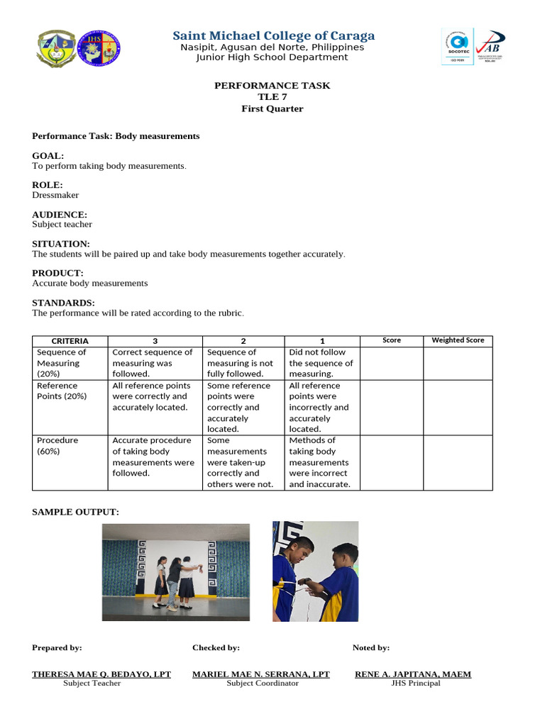 Tle 7 - 1ST Grading Performance Task With Sample Output | PDF