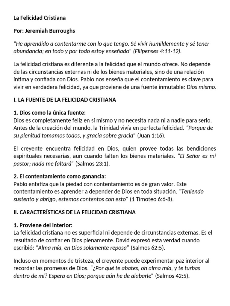 1 - Felicidad Cristiana | PDF | Dios | Felicidad