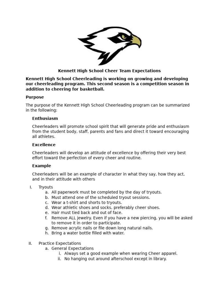 Cheer Team Expectations | PDF | Cheerleading