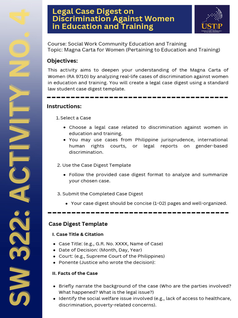 Activity No. 4 - Magna Carta For Women | PDF | Justice | Crime & Violence