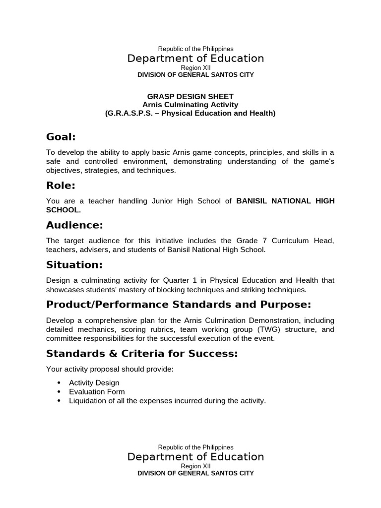 Performance Task Q1 Grade 7 Pe Health | PDF | Teachers | Physical Education