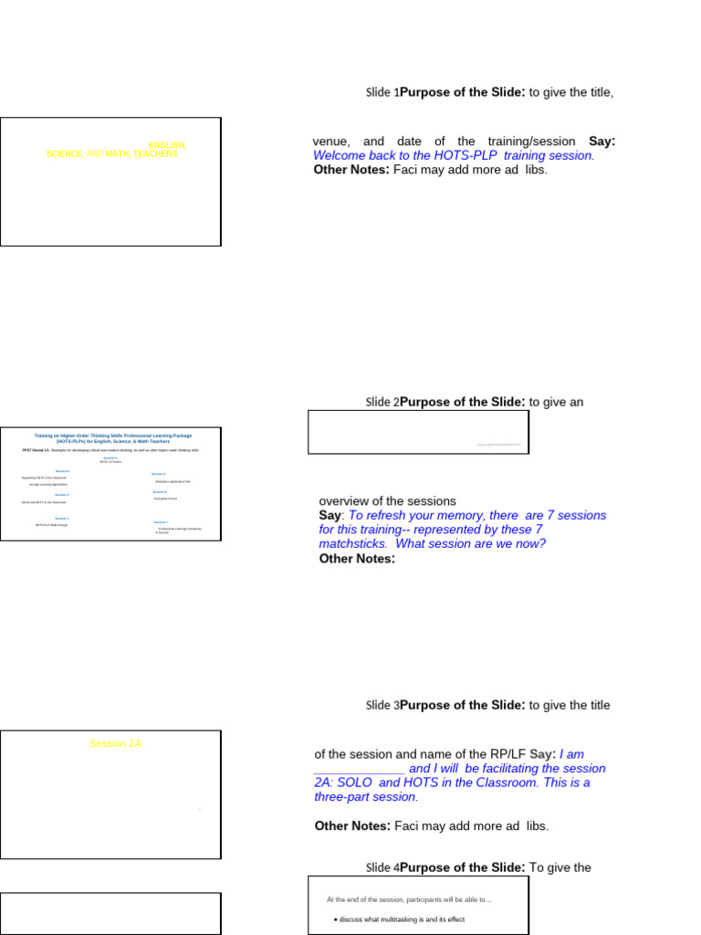 S2A - SD With Notes - SOLO and HOTS in The Classroom | PDF | Learning ...