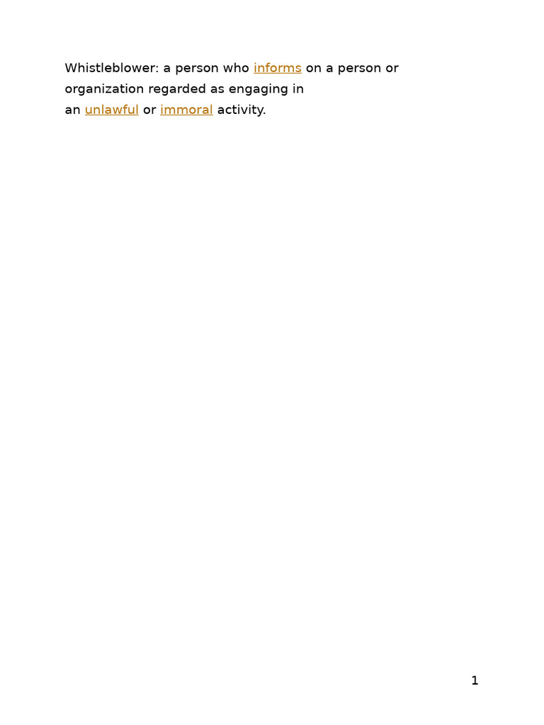 Whistleblower | PDF