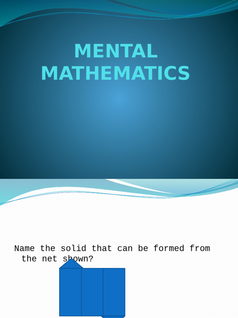 Mental Mathematics Pps | PDF | Area | Length