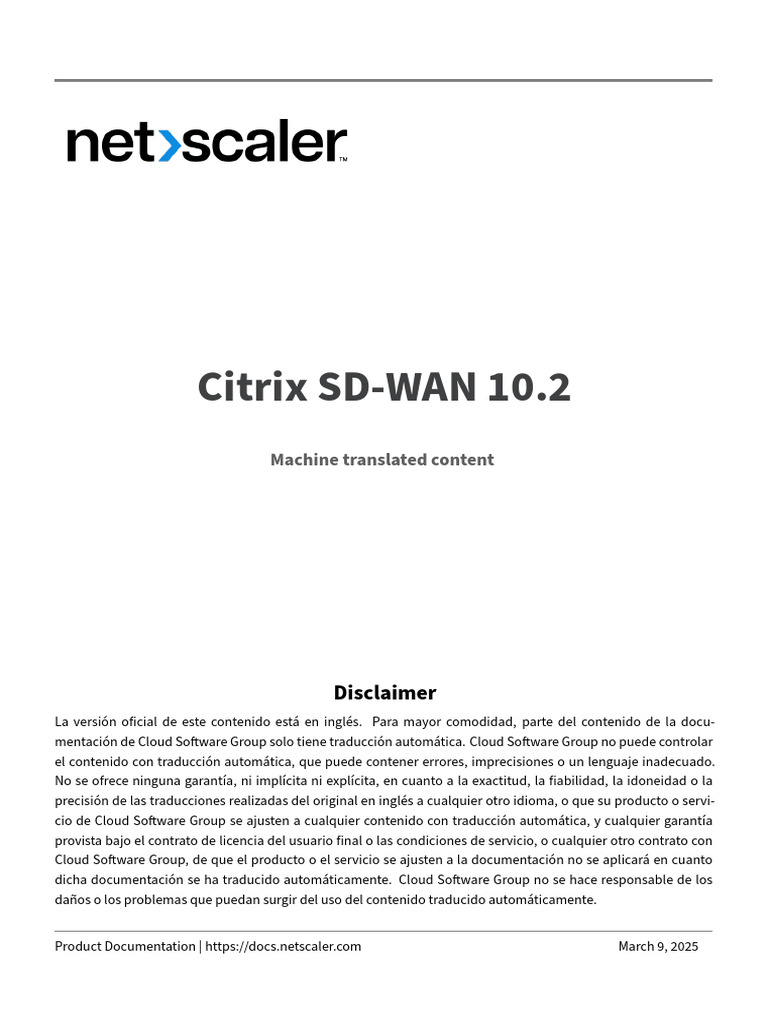 Citrix SD Wan 10.2 | PDF | Línea de abonado digital | sistema de nombres de dominio