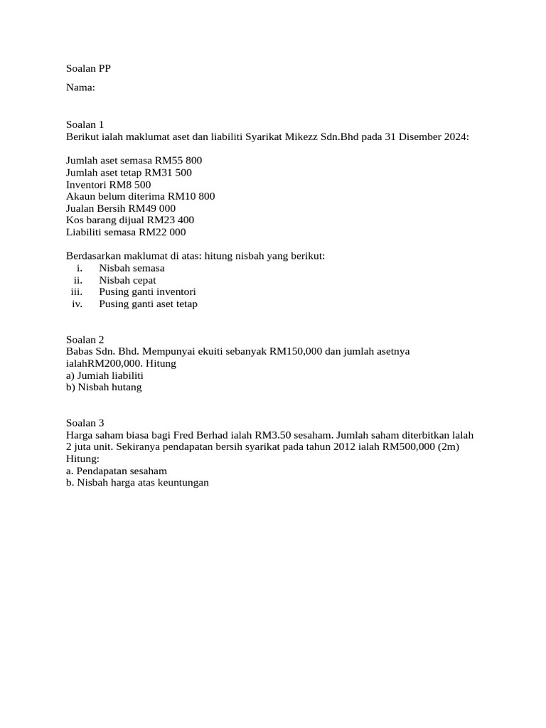 Soalan PP | PDF
