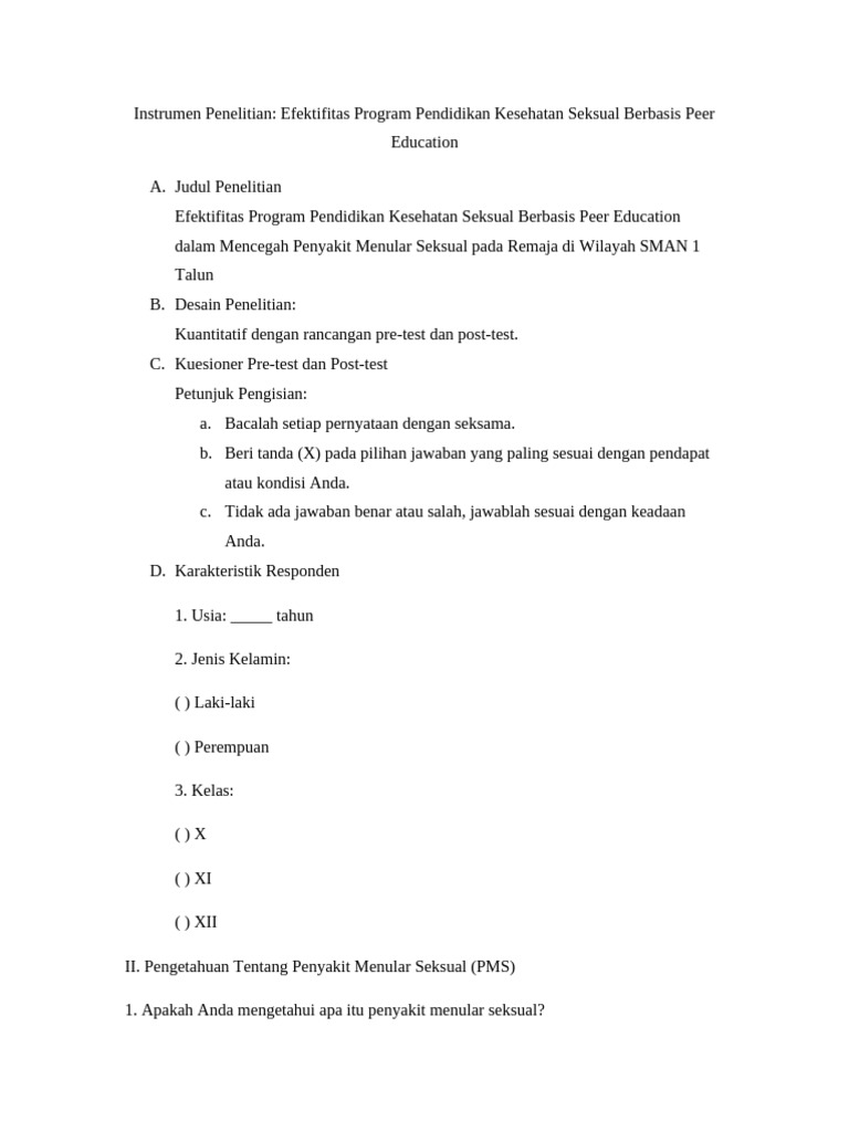 Instrumen_Penelitian_Peer_Education | PDF