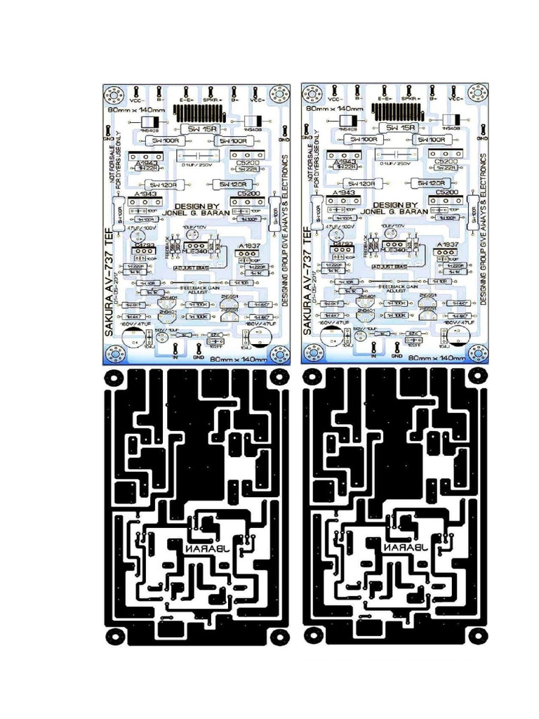 Amplifier circuit diagram. class ab conv | PDF