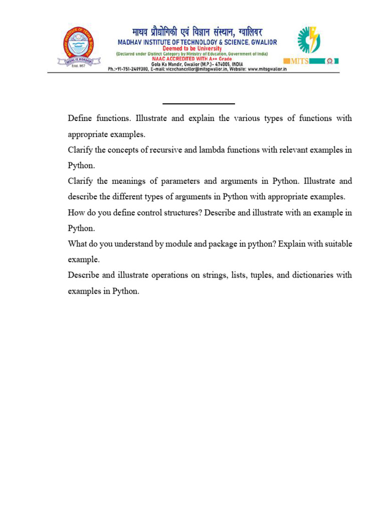 Python Functions and Data Structures Guide | PDF