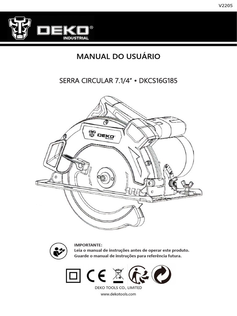 Manual Serra Circular Deko | PDF | Laser | Parafuso