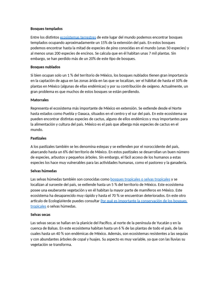 Bosques templados en México | PDF | Selva | Los bosques