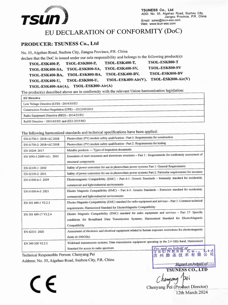 Certification Ce Doc Esk | PDF