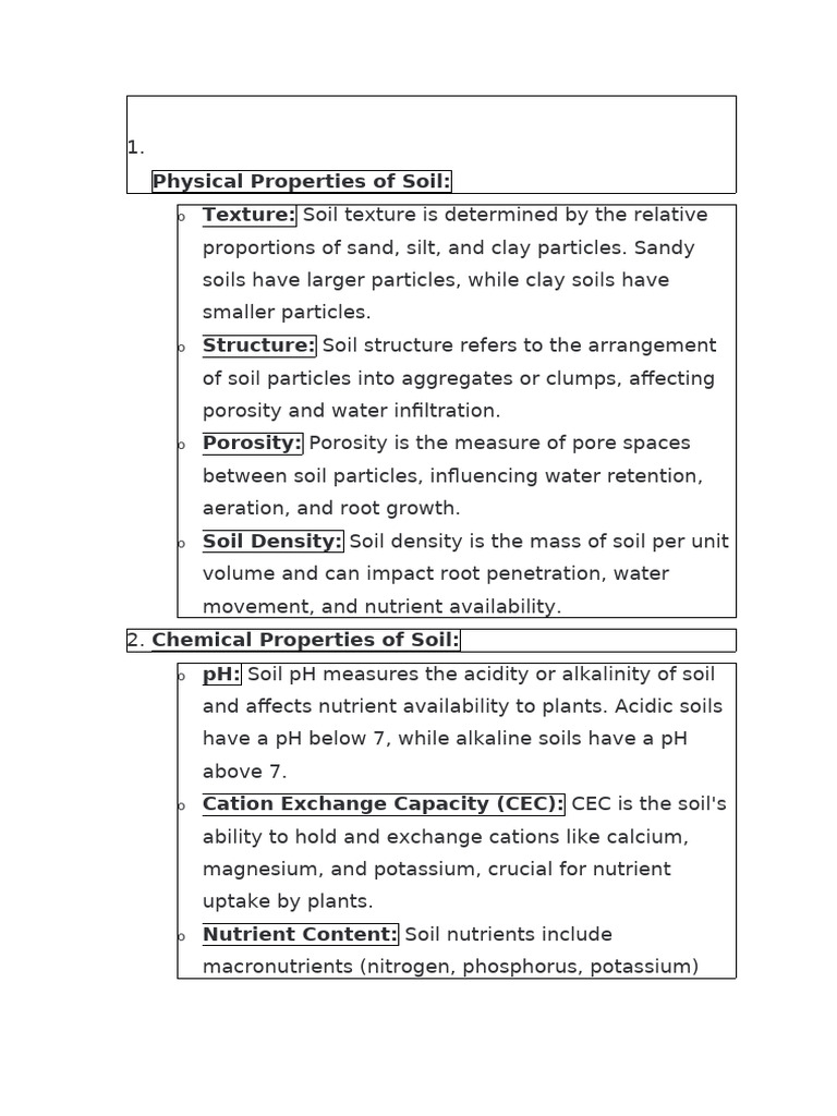 Soil Physical and Chemical Properties | PDF | Soil | Organic Matter