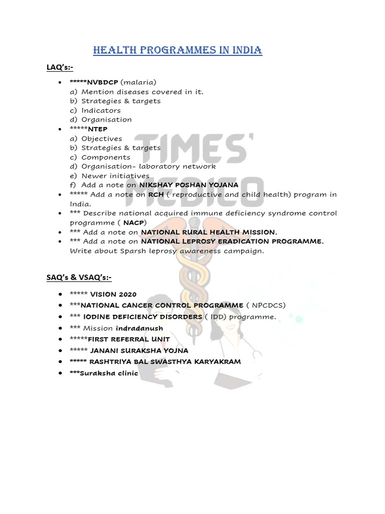 health programmes in India | PDF