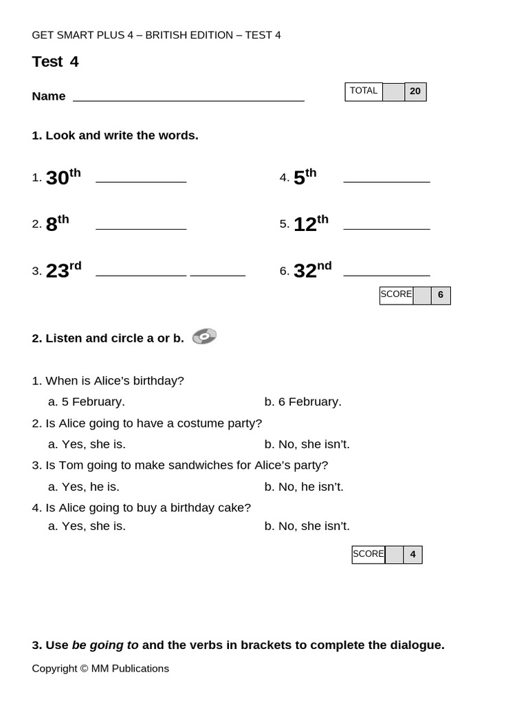Get Smart Plus 4 - Test 4 | PDF