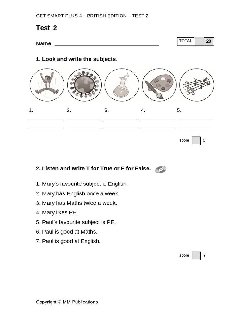 Get Smart Plus 4 - Test 2 | PDF