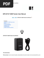 GPS GF-07: Home User Manual | PDF | Mobile Phones | Telephone