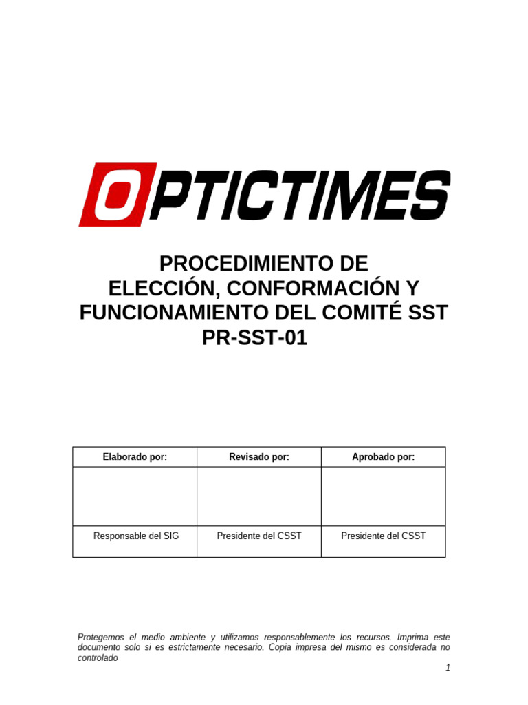 PR-SST-01 Proc. Elección Del CSST | PDF | Votación | Elecciones
