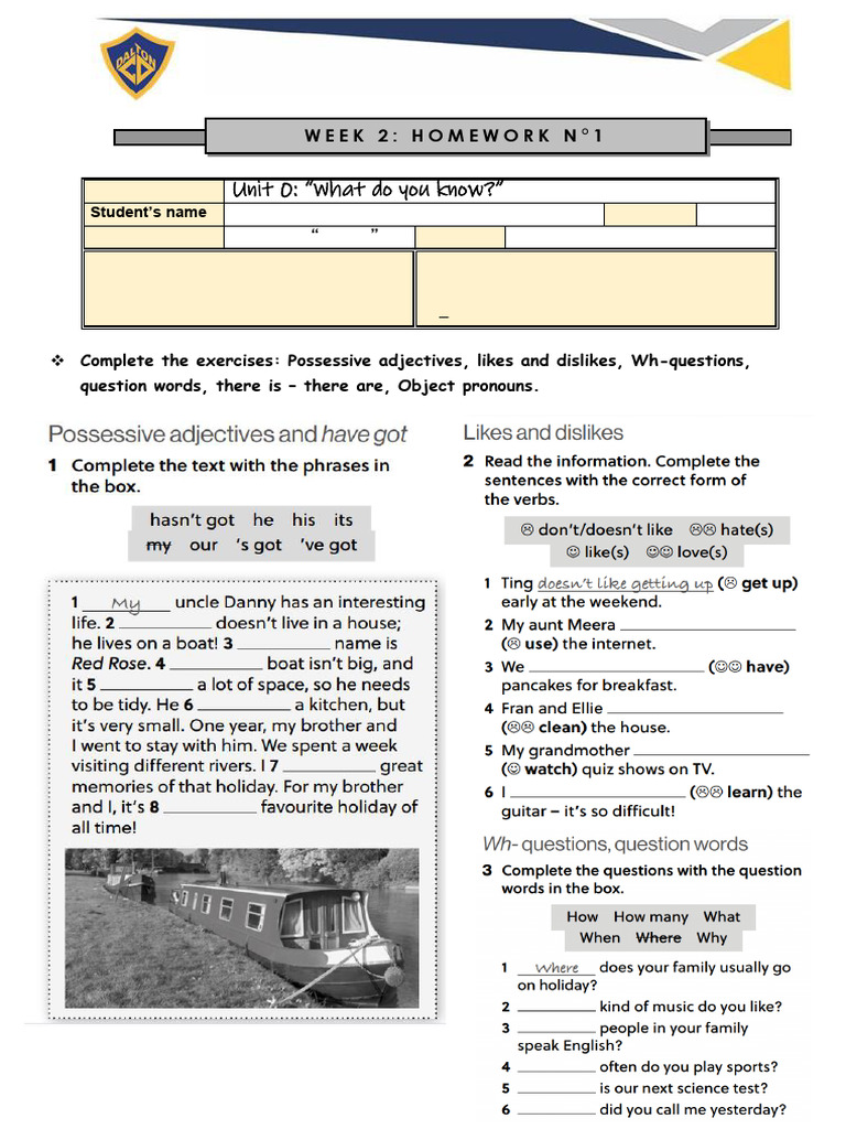 Act 1 Homework 3RD Grade 2025 | PDF