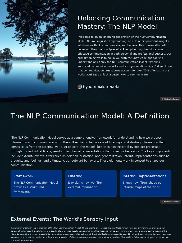 Unlocking Communication Mastery The NLP Model | PDF | Emotions | Perception