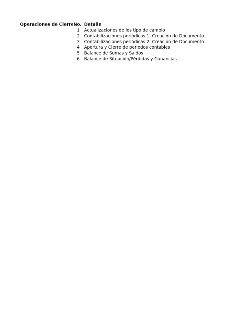 SAP FI - Operaciones de Cierre | PDF | Contabilidad | Economias