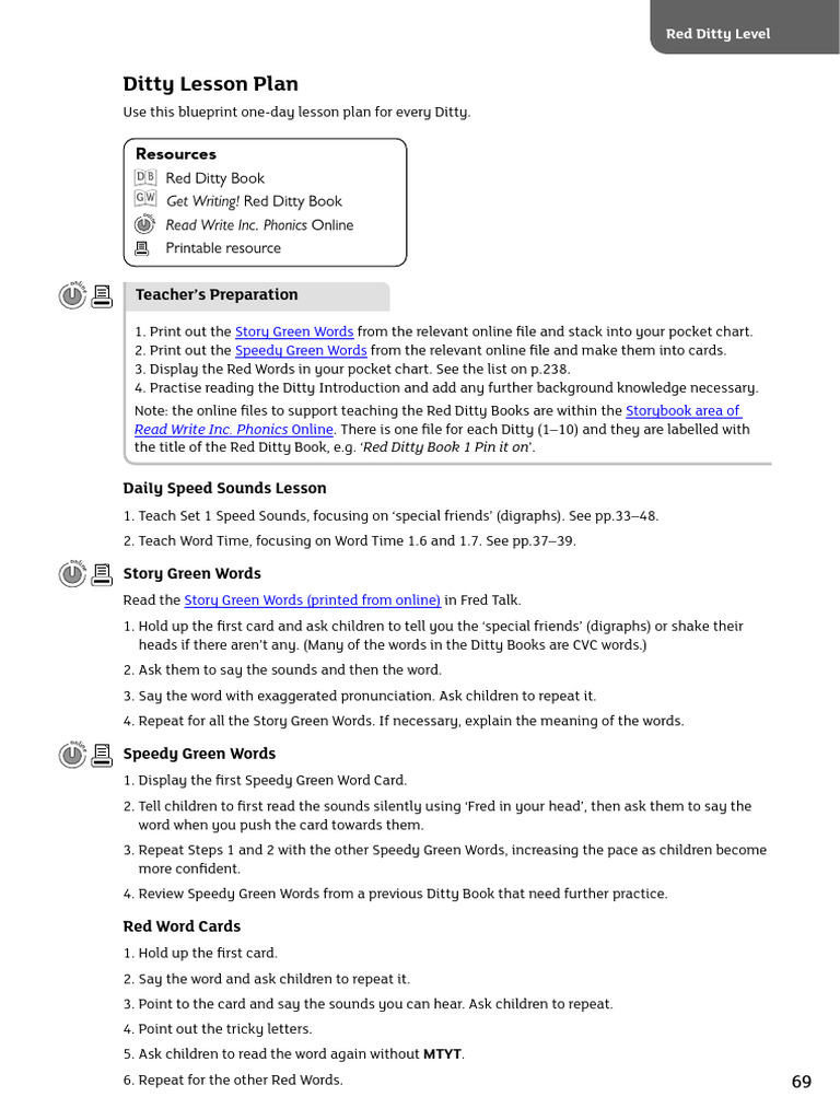 029 Red Ditty BLP PDF | PDF | Phonics | Learning