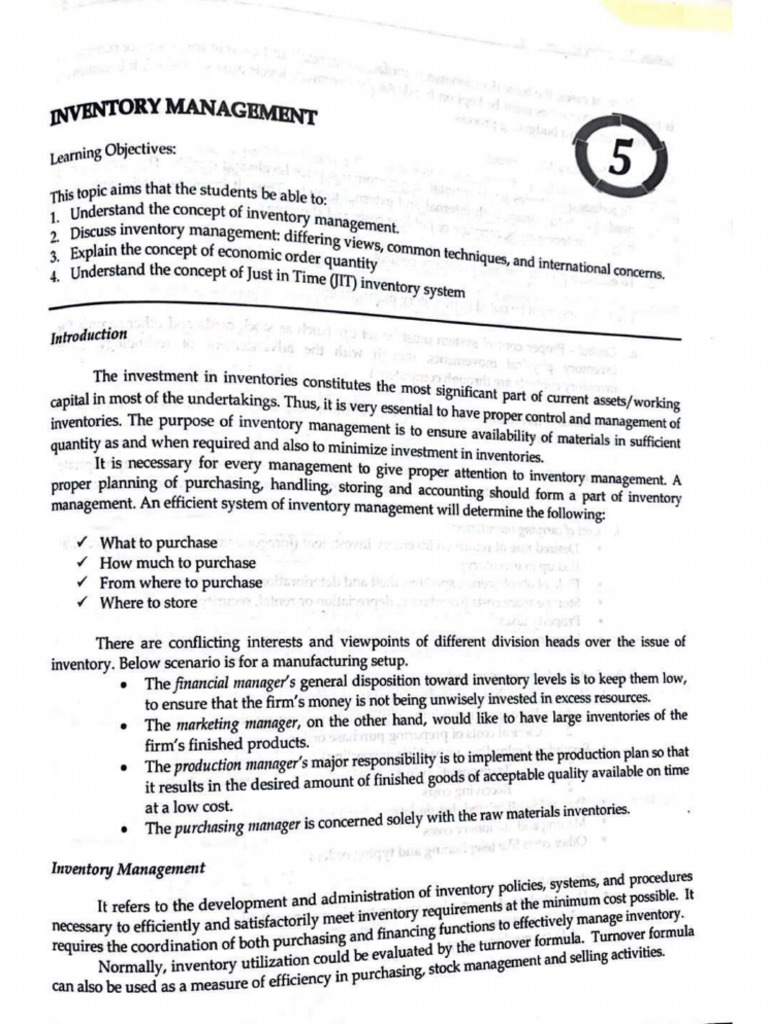 Chapter 5 - Inventory Management | PDF