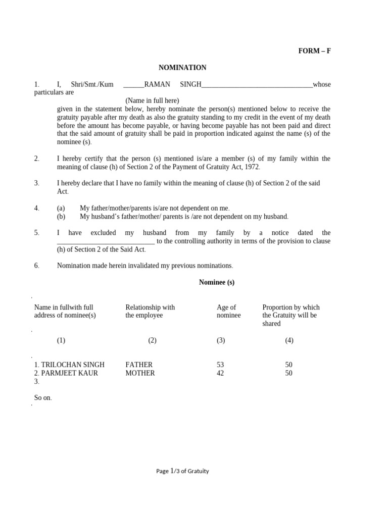 Gratuity Nomination Form | PDF | Justice | Crime & Violence