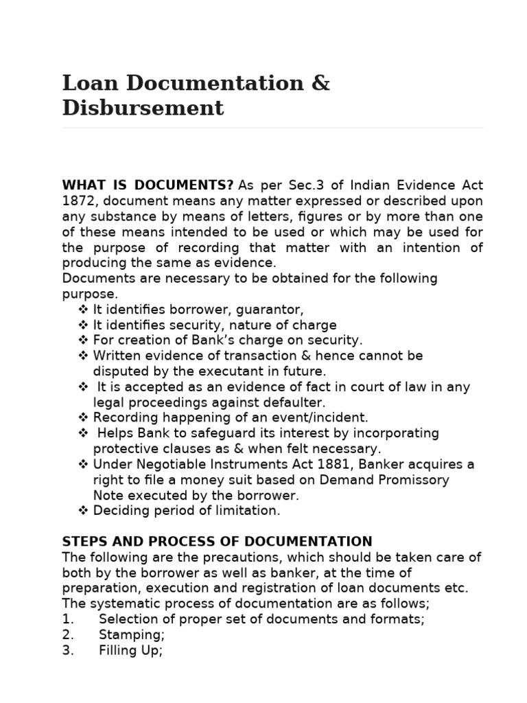 Loan Documentation | PDF | Loans | Banks