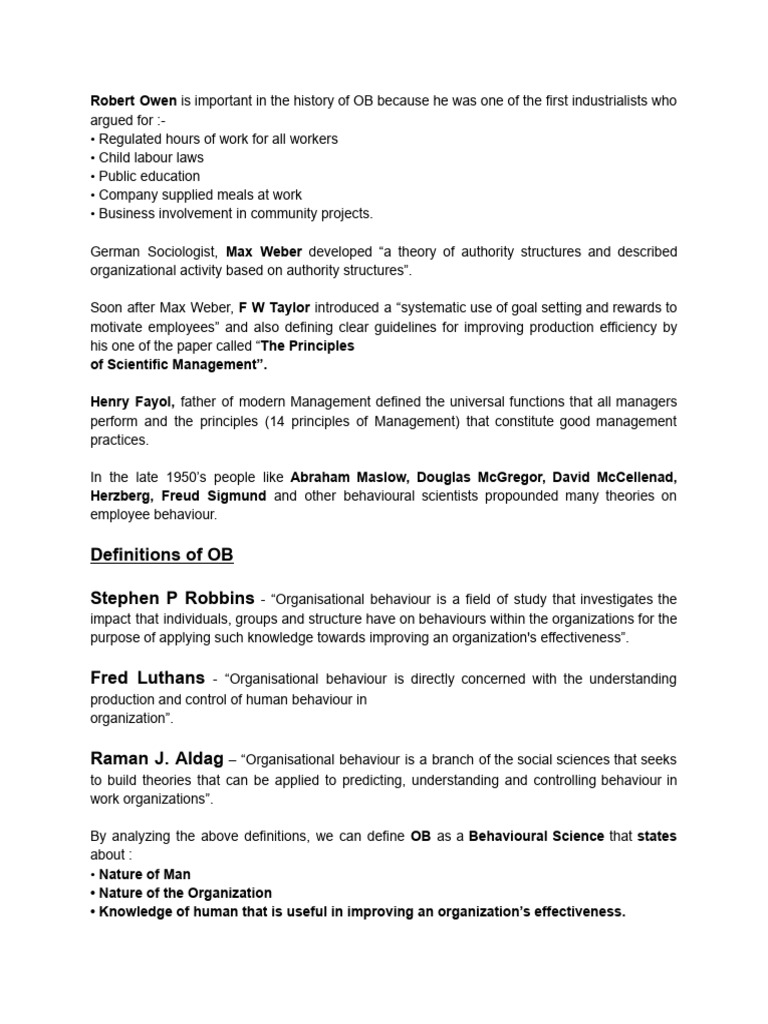 OB introduction Part 1.docx | PDF | Organizational Behavior | Social Psychology
