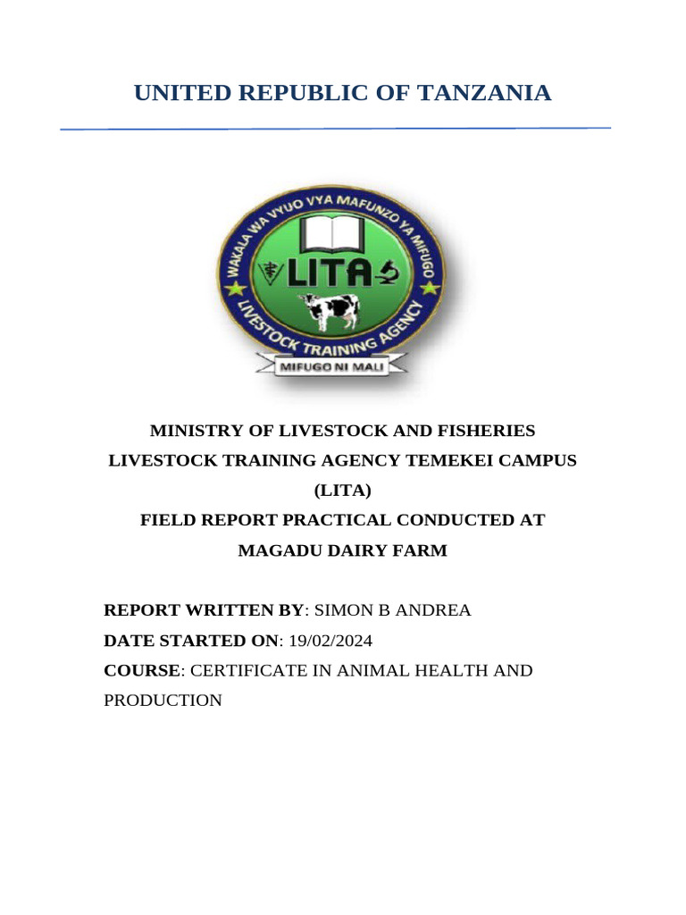 Practical Report on Dairy Farming Training | PDF | Livestock | Farms
