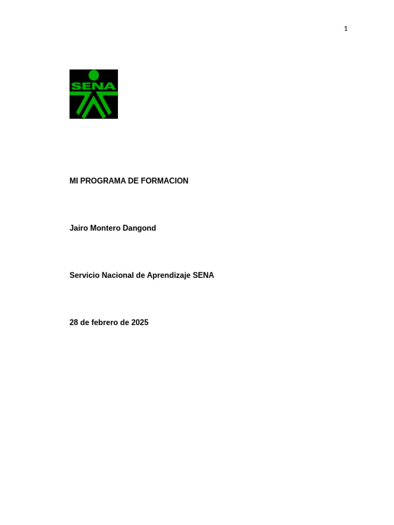 Mi Programa de Formacion SENA | PDF | Economias