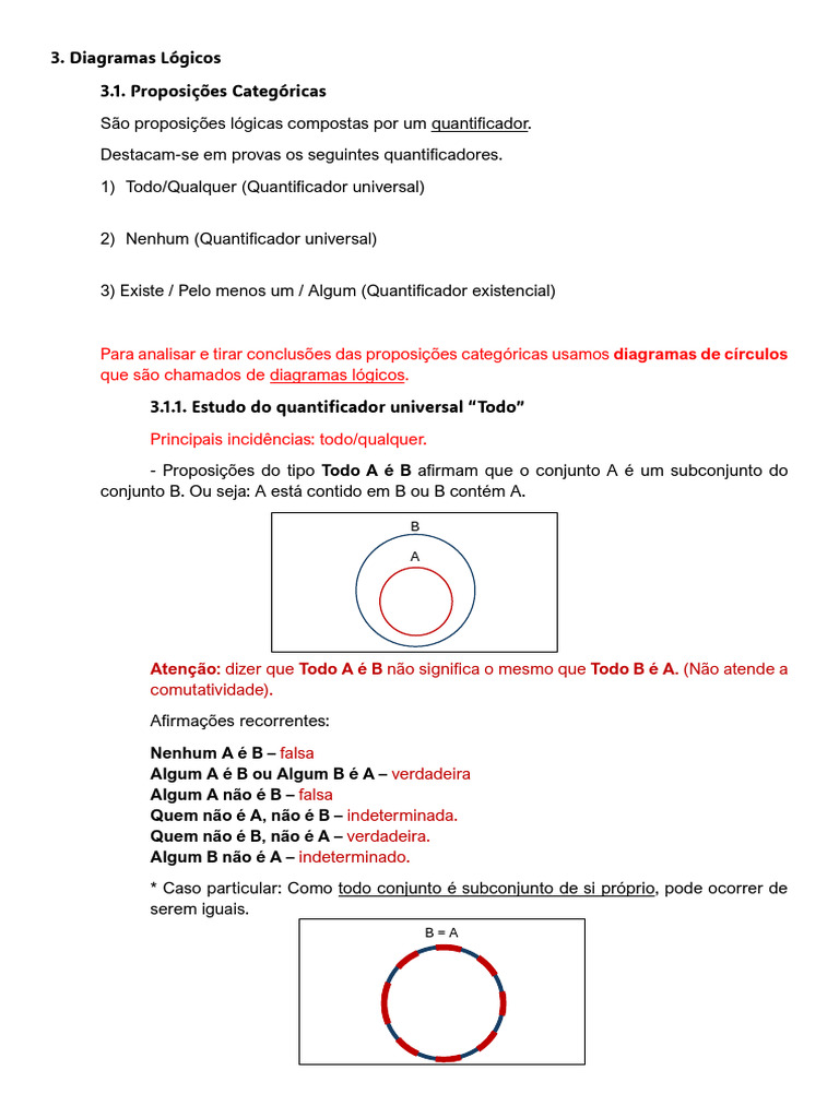 Diagramas Lógicos | PDF | Proposição | Lógica
