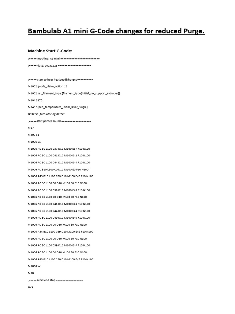 G-Code Adjustments for Filament Flush | PDF