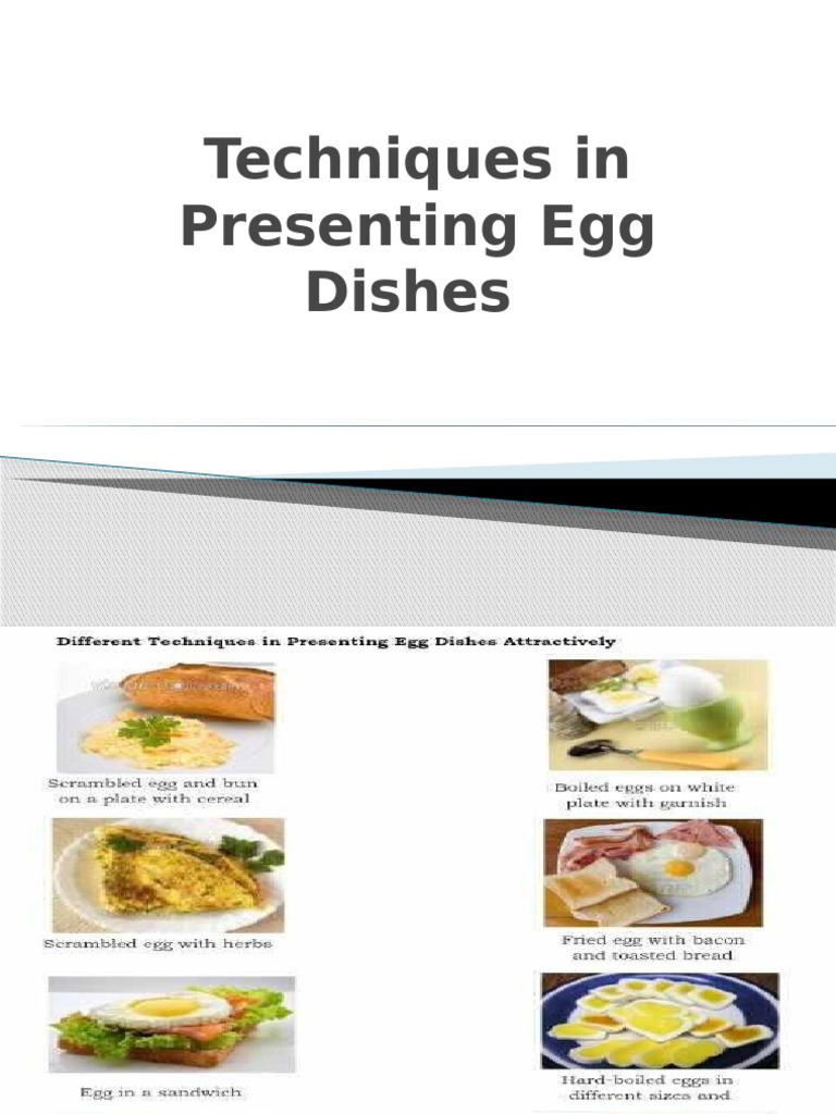 Techniques in Presenting Egg Dishes | PDF