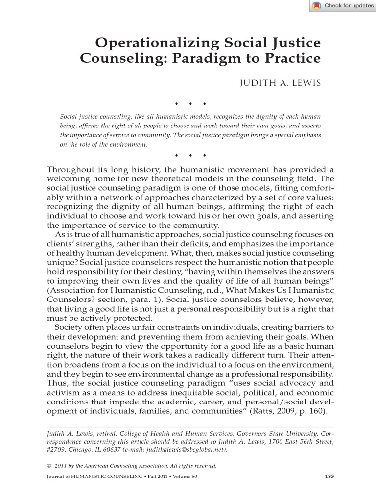 Social Justice Counseling Framework | PDF | Community | Empowerment