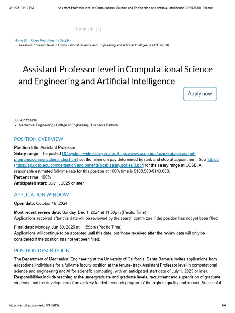 UCSB Assistant Professor in AI & Engineering | PDF | Discrimination ...