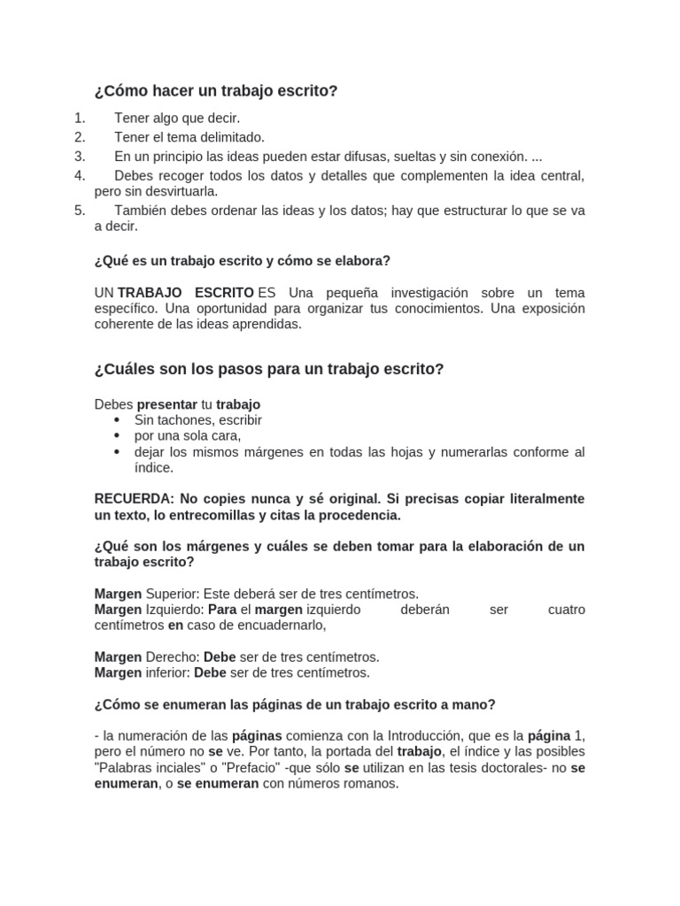 Cómo Hacer Un Trabajo Escrito | PDF | Bibliografía