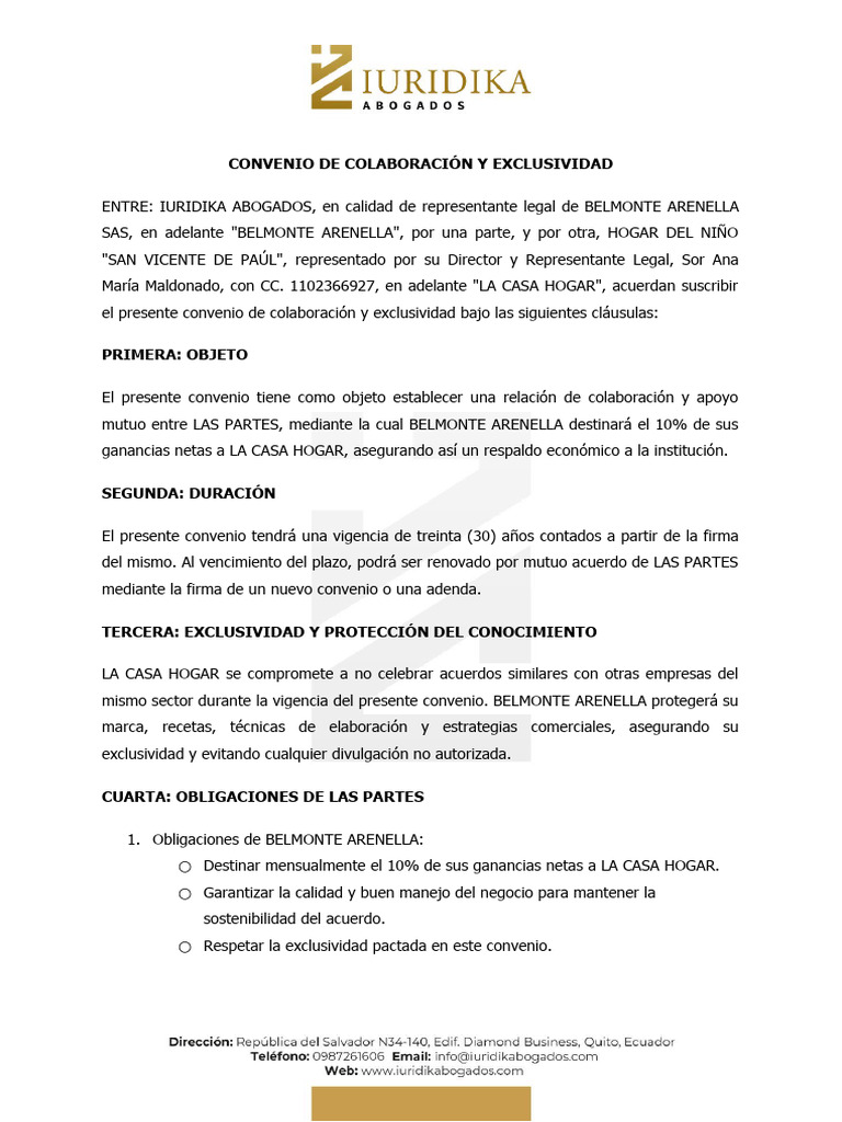 Convenio Casa Hogar | PDF