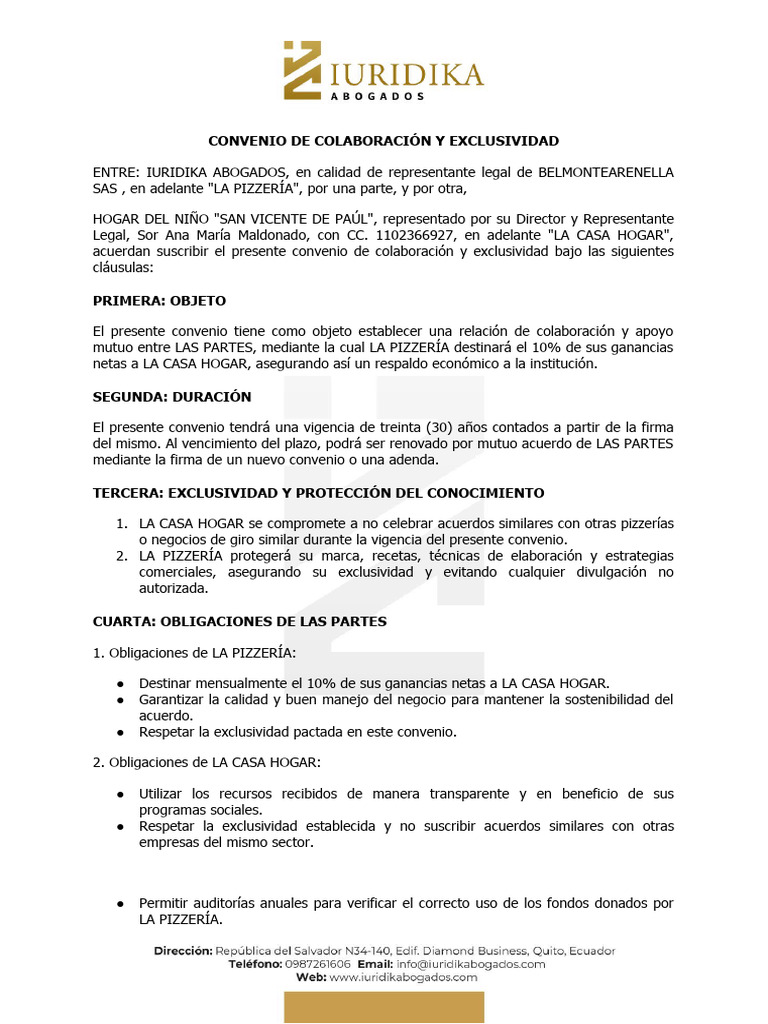 Convenio Casa Hogar | PDF