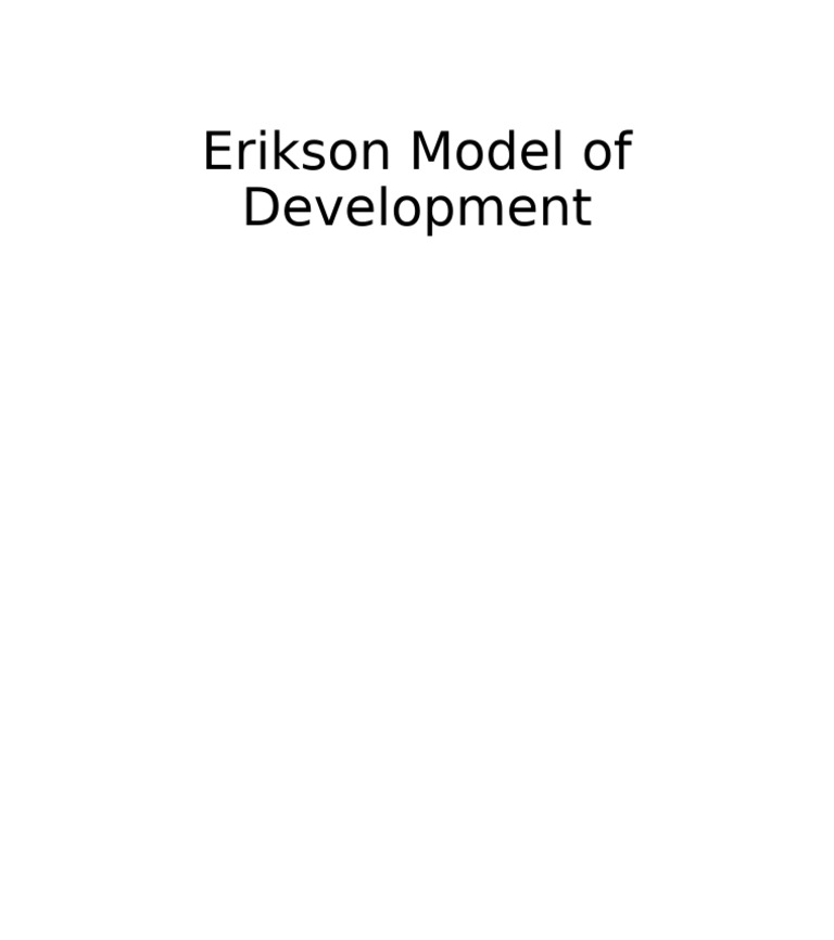 Erikson Model of Development | PDF